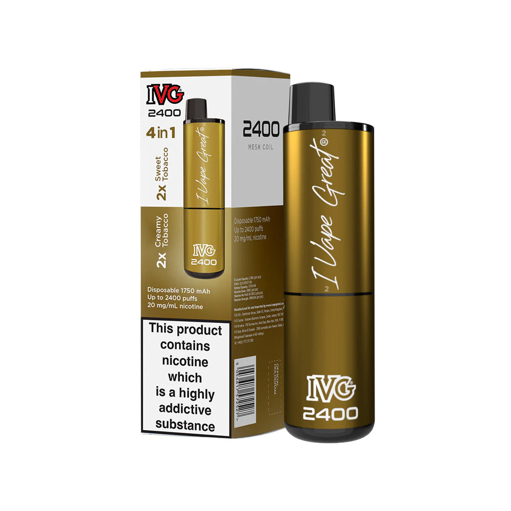 IVG 2400 Editions Disposable Vape | Tobacco Edition | Free UK Delivery IVG 2400 Editions Disposable Vape | Tobacco Edition | Free UK Delivery