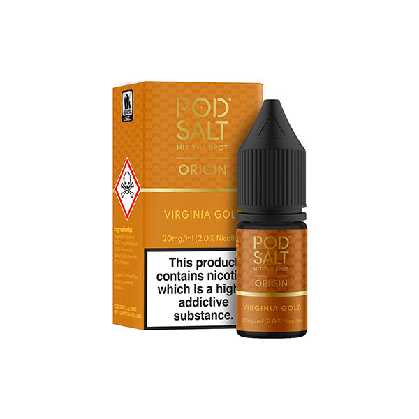 Pod Salt Origins E Liquid | Virginia Gold | Free UK Delivery