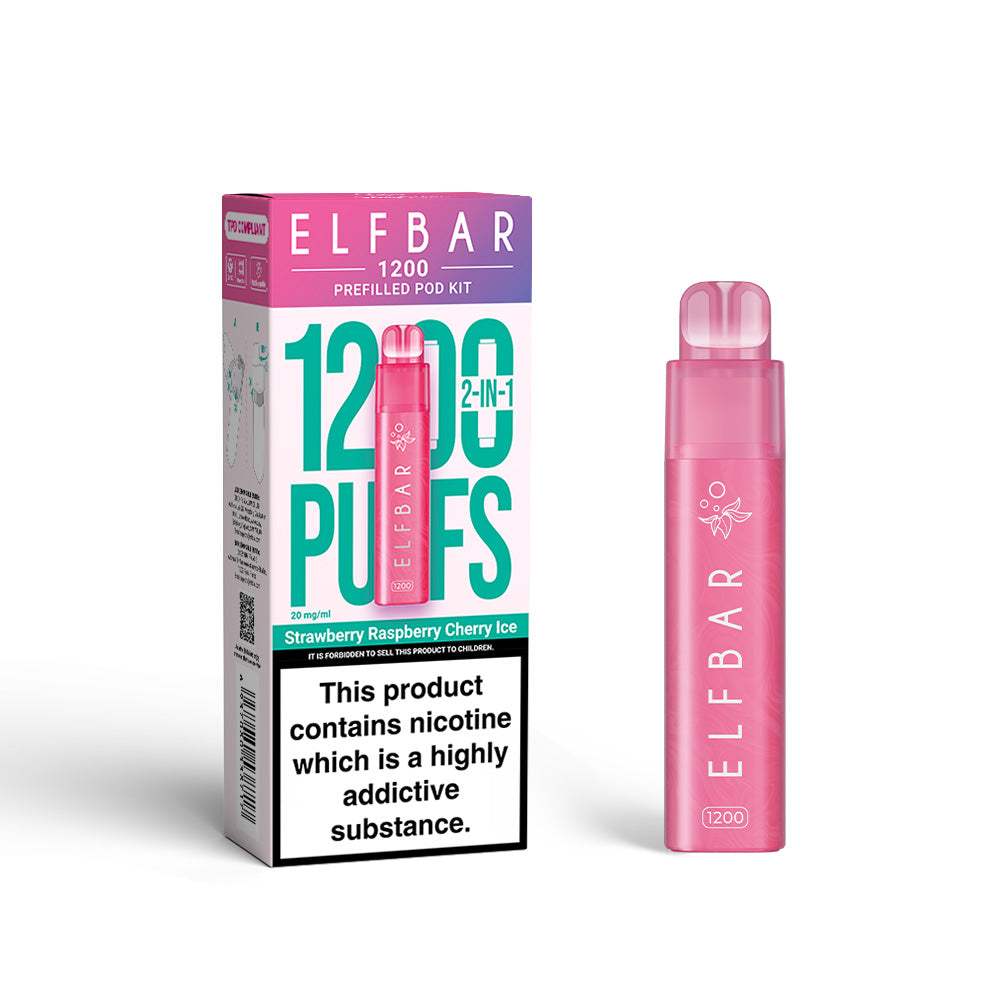 Elf Bar EB1200 | Strawberry Raspberry Cherry Ice | Free UK Delivery