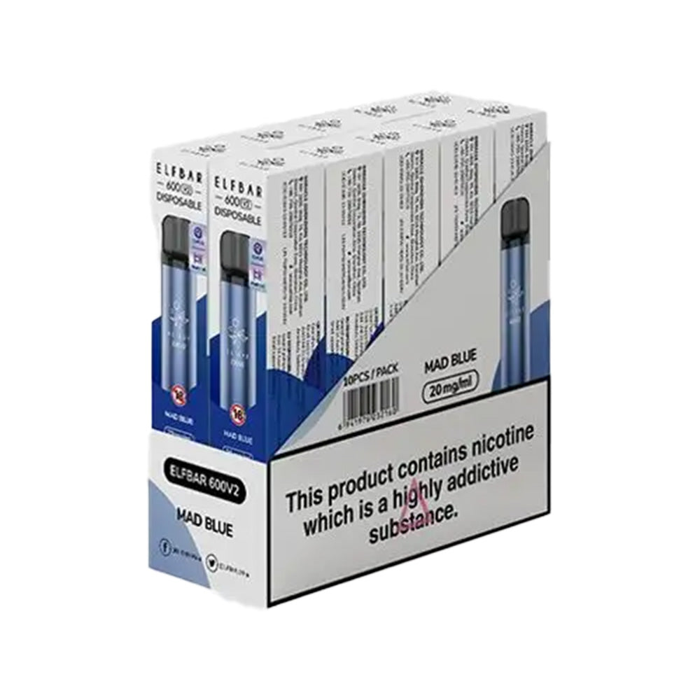 Elf Bar 600 V2 10 Pack | Mad Blue | Free UK Delivery