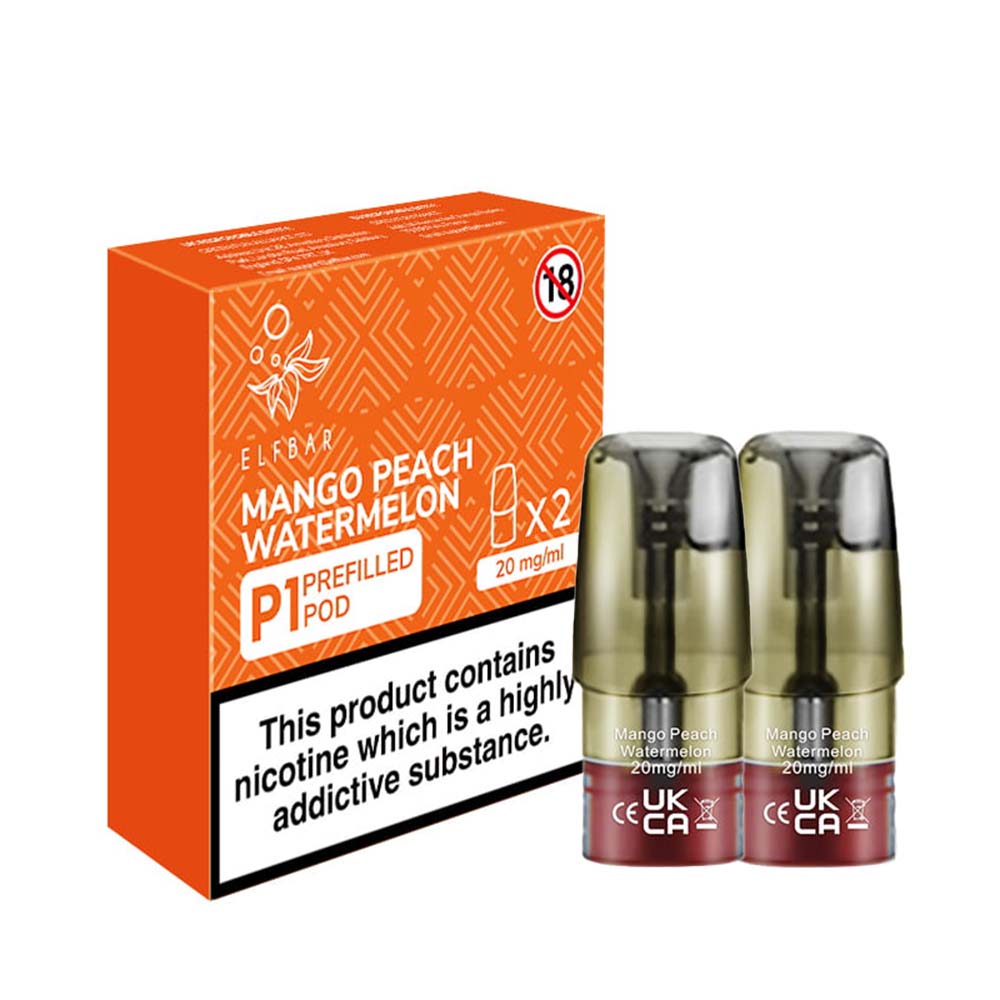 Elf Bar Mate P1 Mango Peach Watermelon Pods (2 Pack) | Free UK Delivery