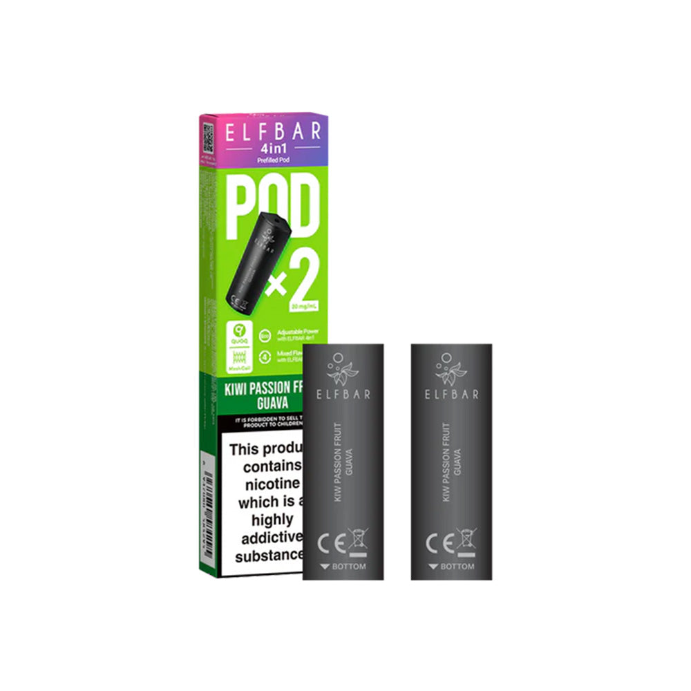 Elf Bar 4 in 1 Pods (2 Pack) | Kiwi Passion Fruit Guava | Free UK Delivery