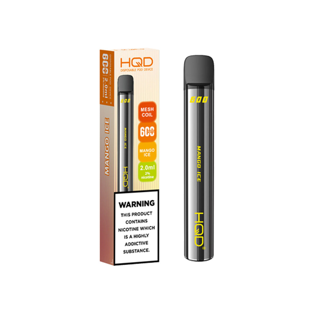 HQD 600 Disposable Vape | Mango Ice | Free UK Delivery