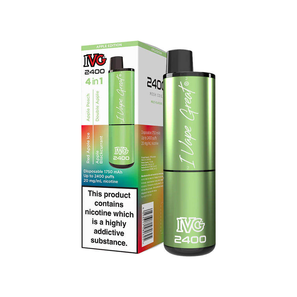 IVG 2400 Editions Disposable Vape | Apple Edition | Free UK Delivery