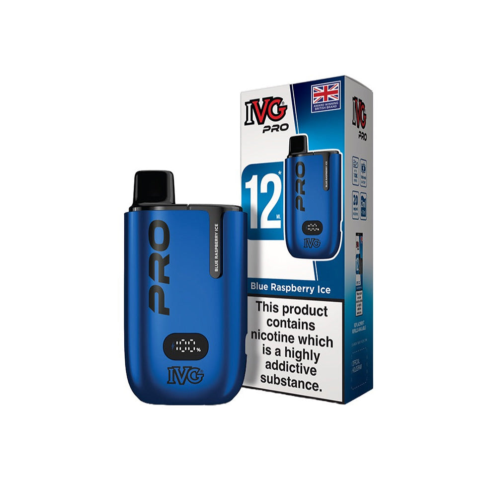 IVG Pro 12 10000 Puff Disposable | Blue Raspberry Ice | Free UK Delivery