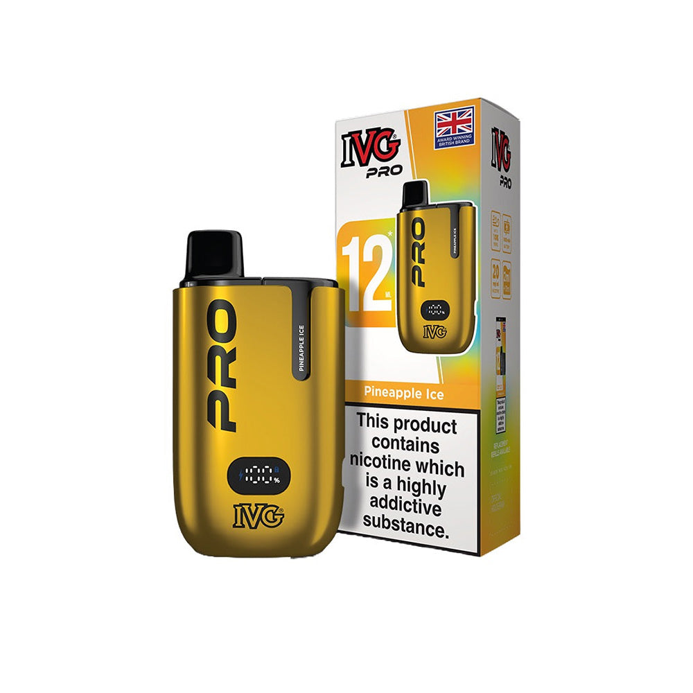 IVG Pro 12 10000 Puff Disposable | Pineapple Ice | Free UK Delivery