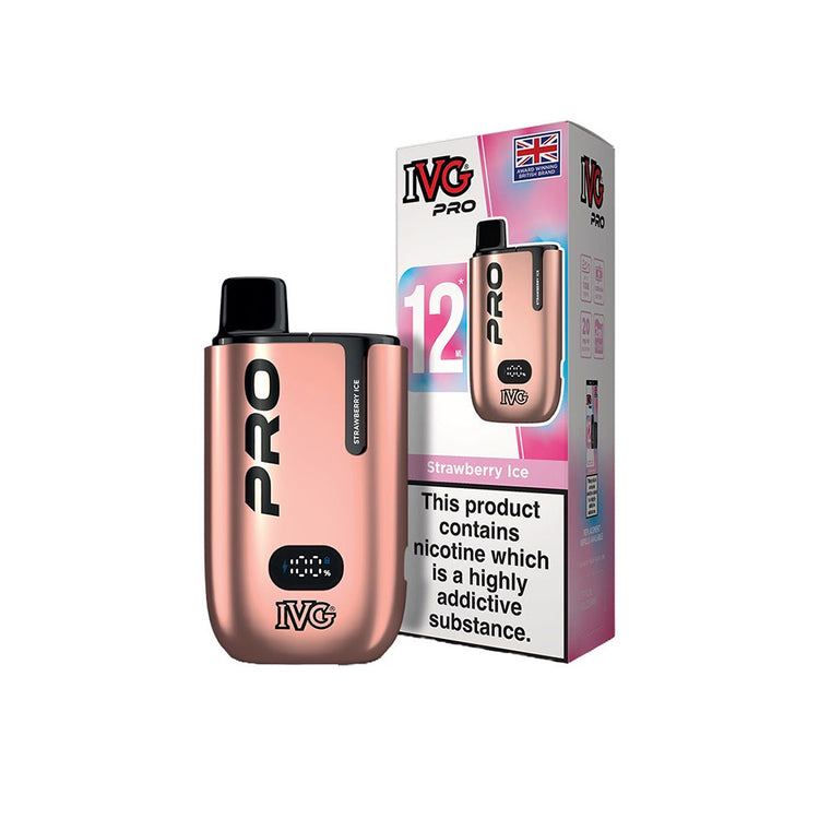 IVG Pro 12 10000 Puff Disposable | Strawberry Ice | Free UK Delivery
