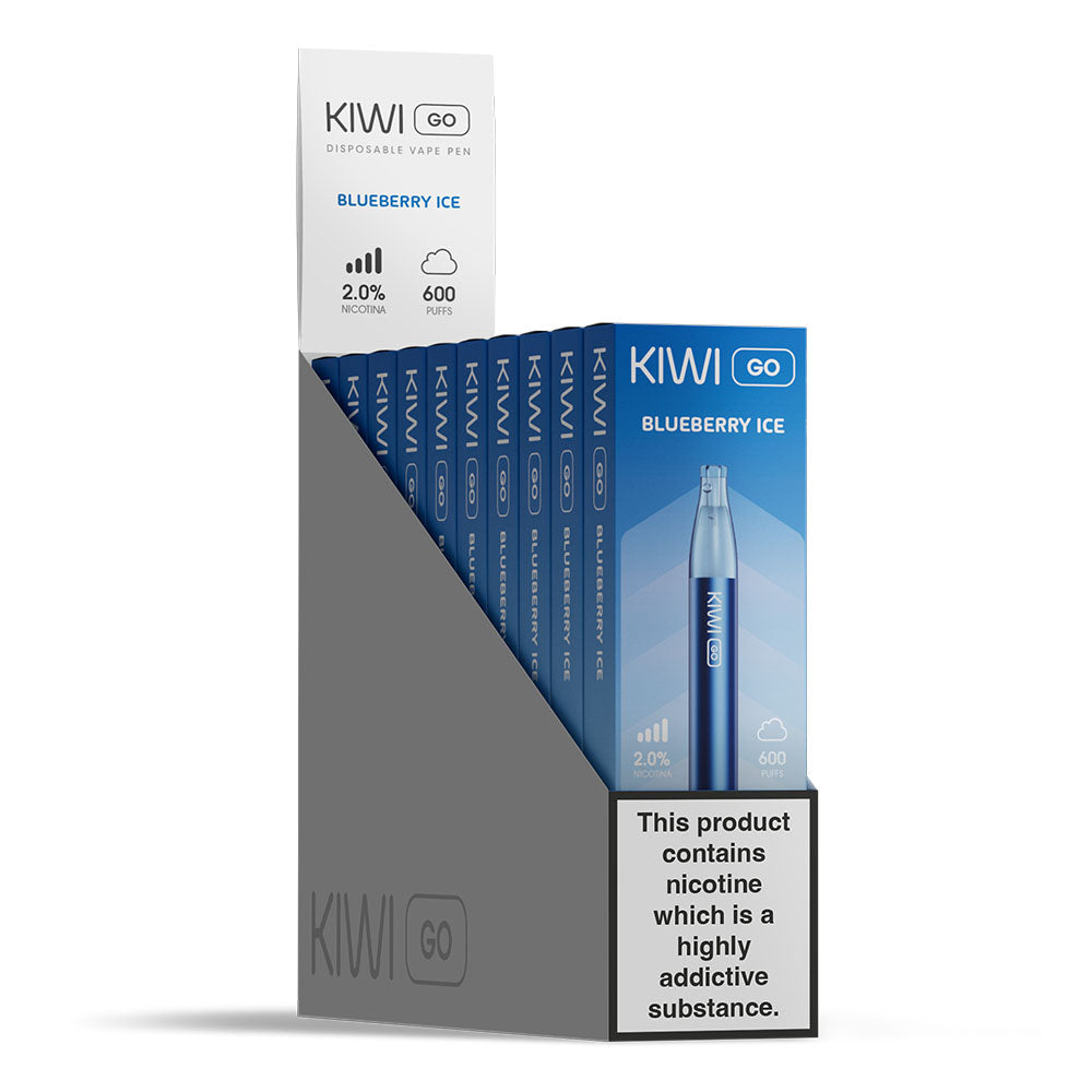 KIWI GO Blueberry Ice 10 Pack | Bulk Buy Saving | Free UK Delivery