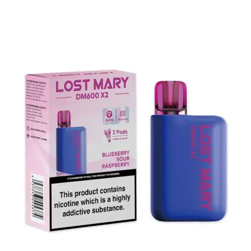 Lost Mary DM600 X2 Disposable Vape | Blueberry Sour Raspberry | Free UK ...