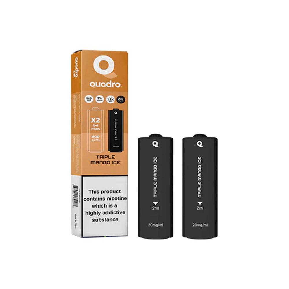 Quadro 2.4k Pre-filled Vape Pods | Triple Mango Ice | Free UK Delivery