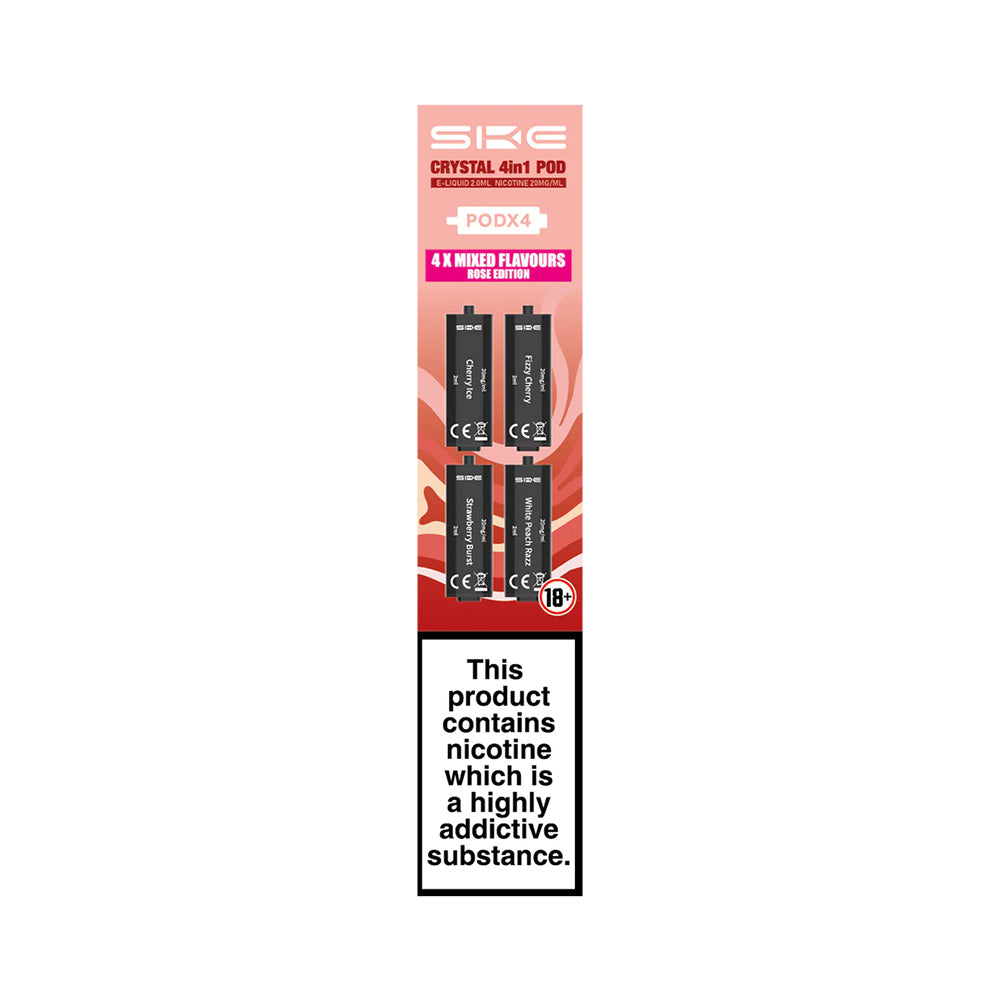 SKE Crystal 4 in 1 Pods (4 Pack) | Rose Edition Multi-Flavour | Free UK ...