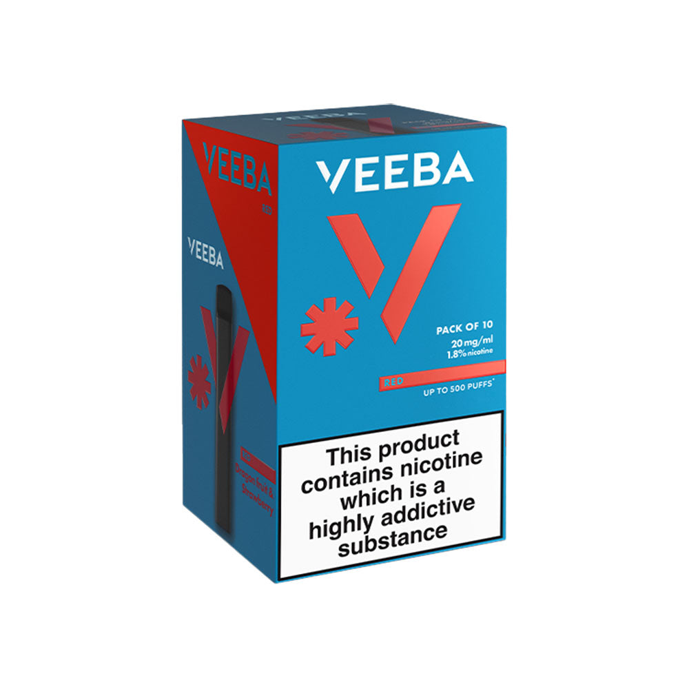 10 x Veeba Red Disposable Vapes | Dragon Fruit Strawberry | Free UK ...