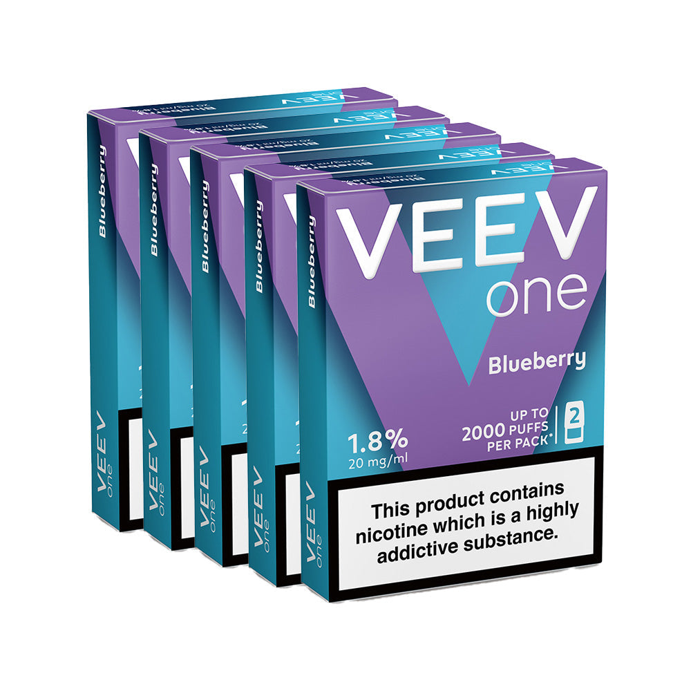 VEEV One Blueberry Pods | 5 Pack Bundle| Free UK Delivery