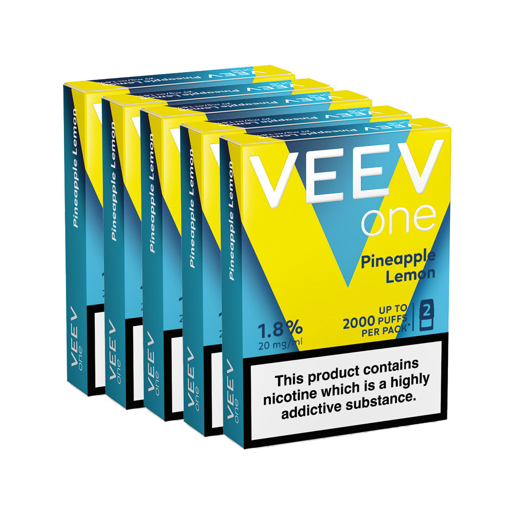 VEEV One Pineapple Lemon Pods | 5 Pack Bundle| Free UK Delivery