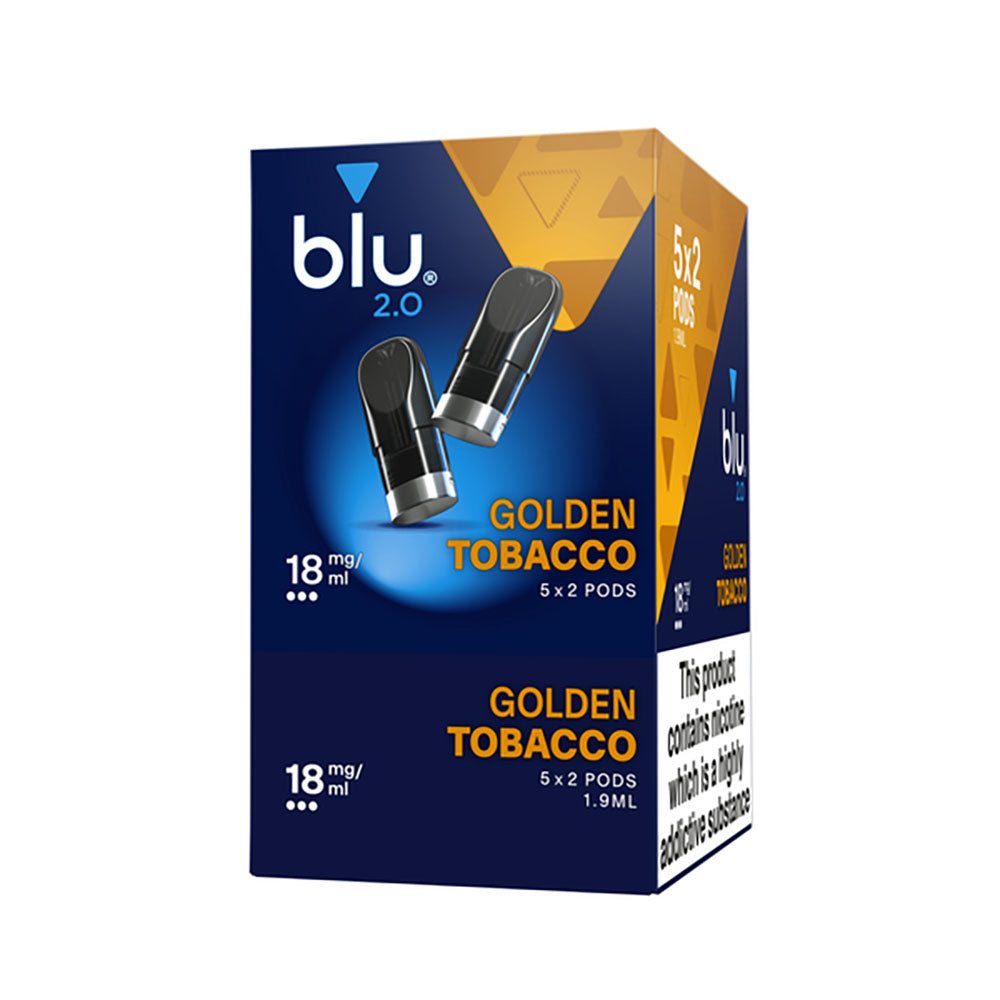 Blu 2.0 Golden Tobacco E Liquid Pods - 5 Boxes | Free UK shipping