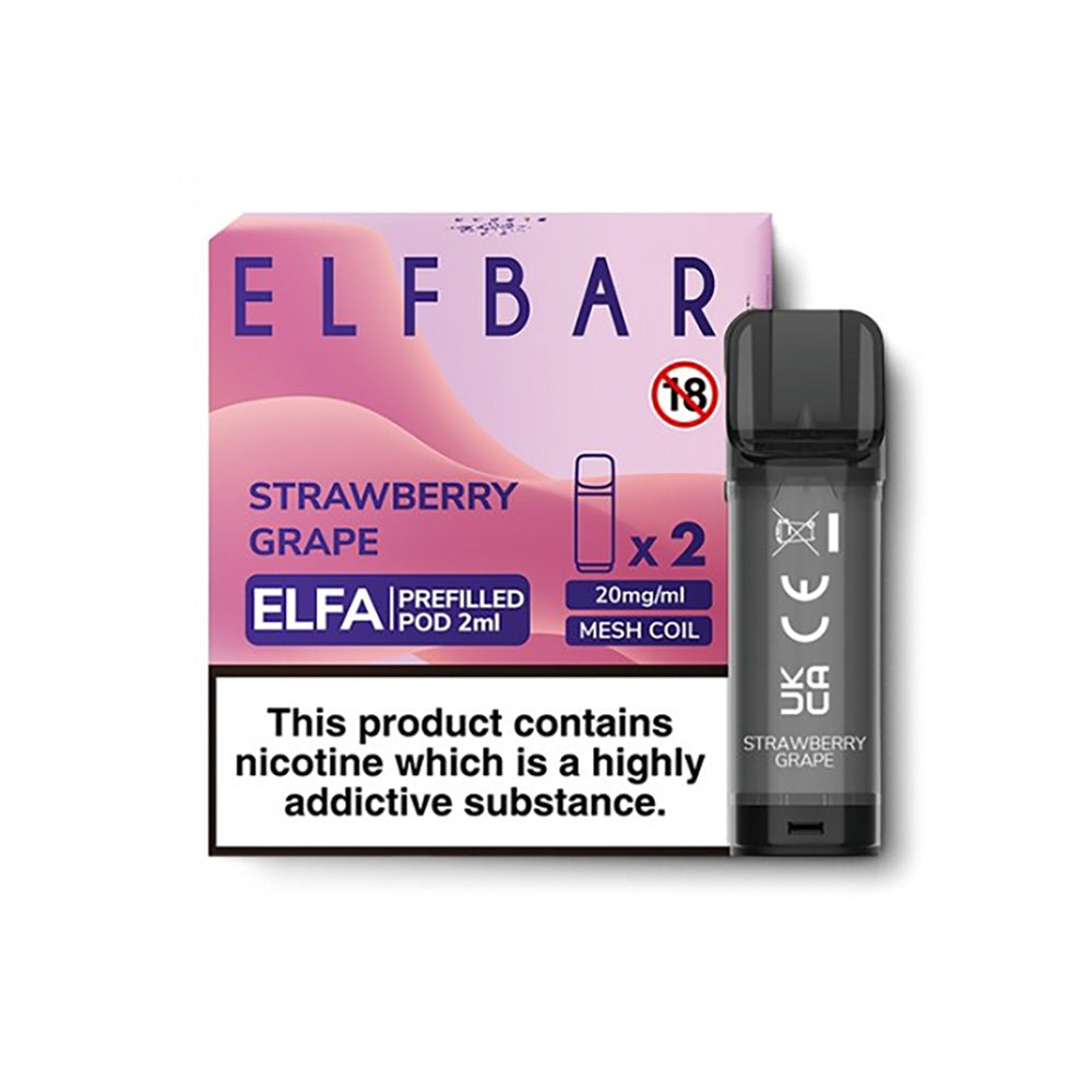 Elf Bar ELFA Strawberry Grape Pods (2 Pack) | Nic Salt Carts