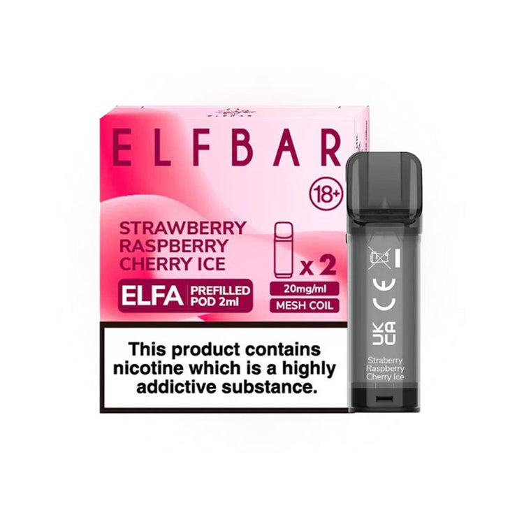 Elf Bar ELFA Strawberry Raspberry Cherry Ice Pods (2 Pack) | Elf Pods