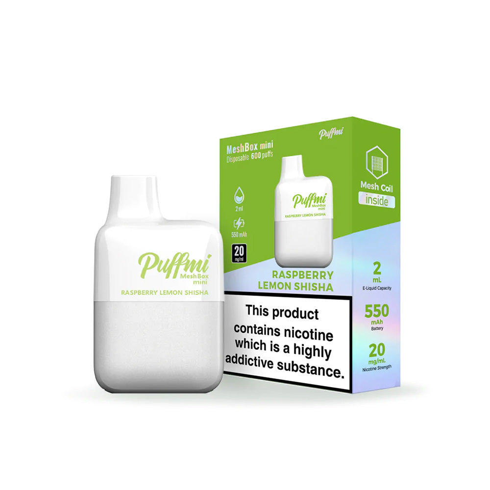 Vaporesso Puffmi Meshbox Mini Raspberry Lemon Shisha Disposable Vape ...